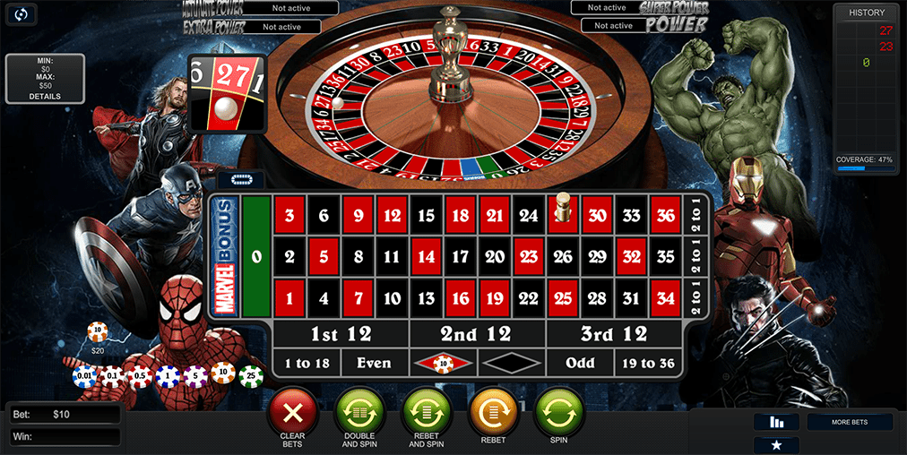 How to play Marvel Roulette online - Themed on the comic-books